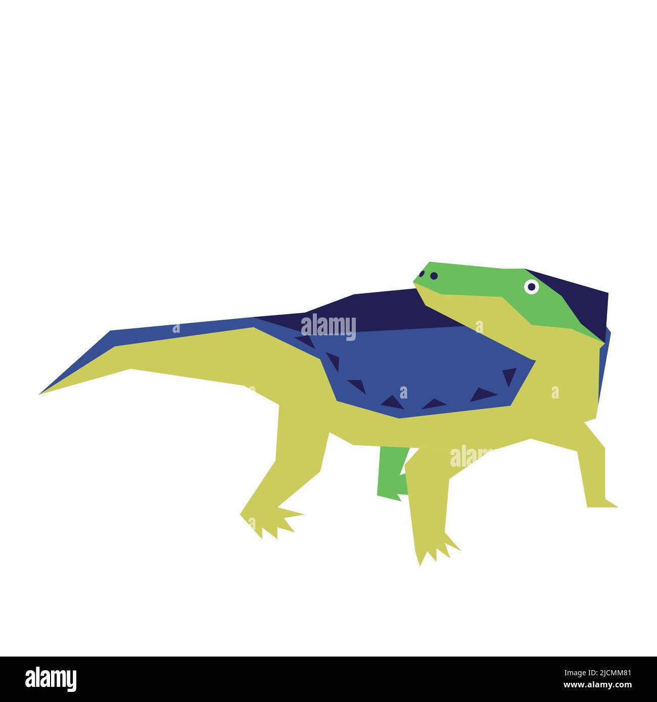 Colorful abstract geometric vector illustration of a prehistoric ...