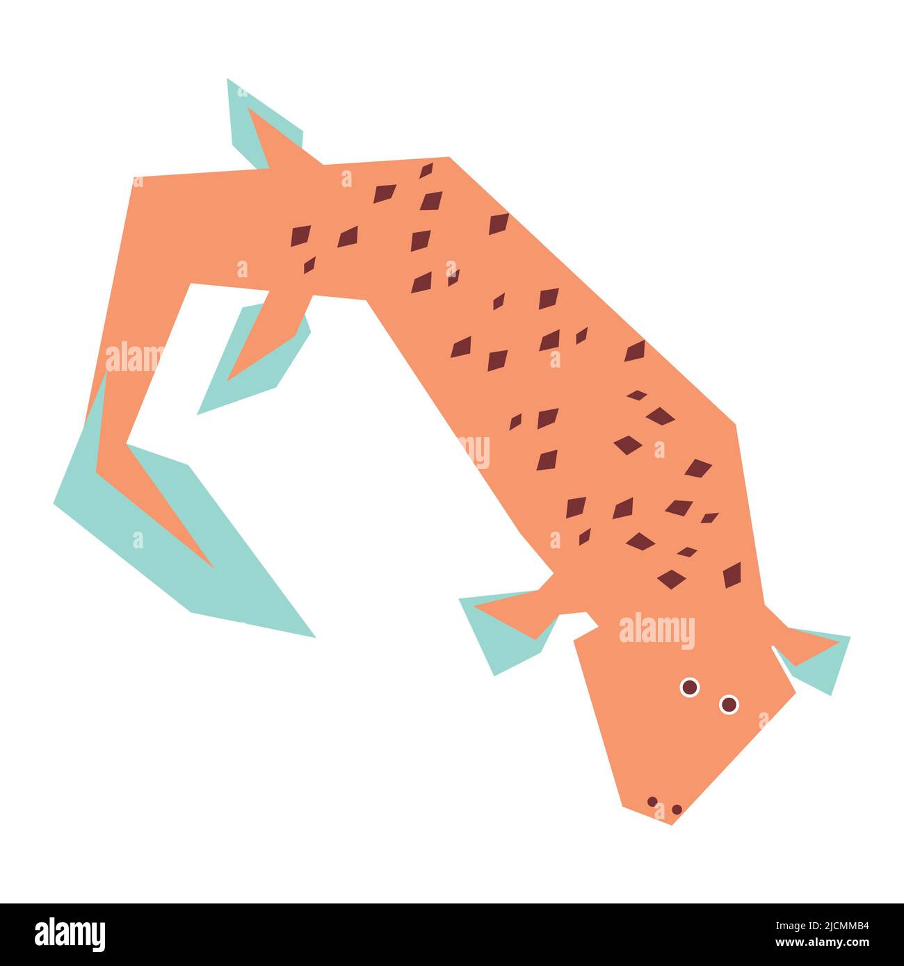 Colorful abstract geometric vector illustration of a prehistoric ...