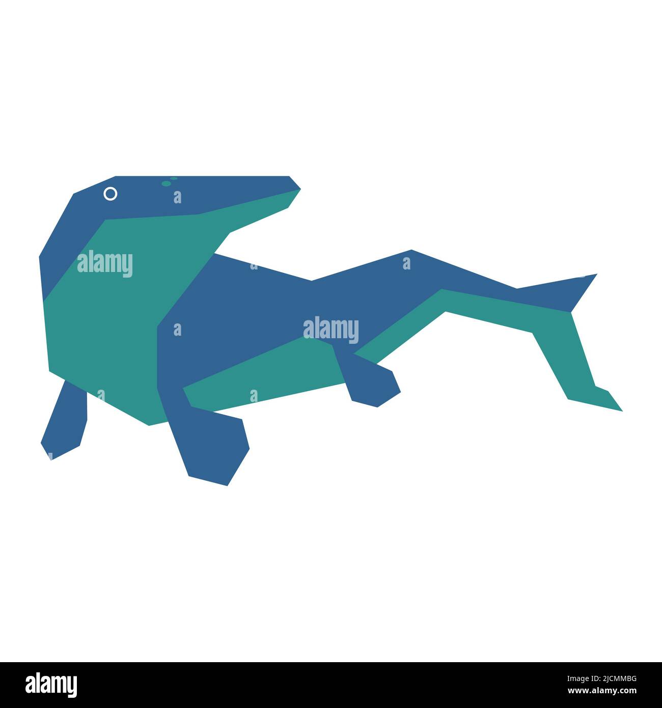 Colorful abstract geometric vector illustration of a prehistoric ...