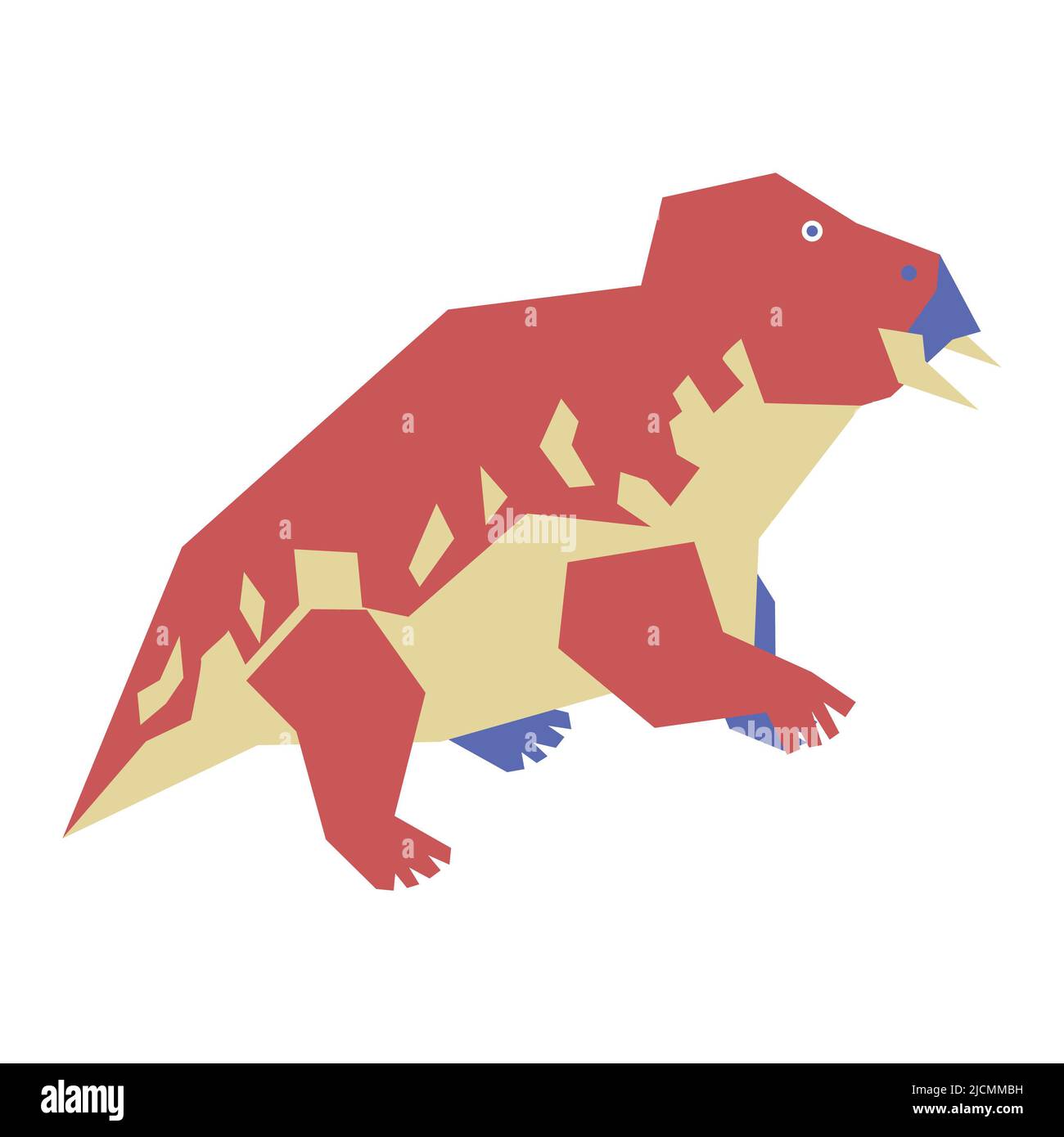 Colorful abstract geometric vector illustration of a prehistoric ...