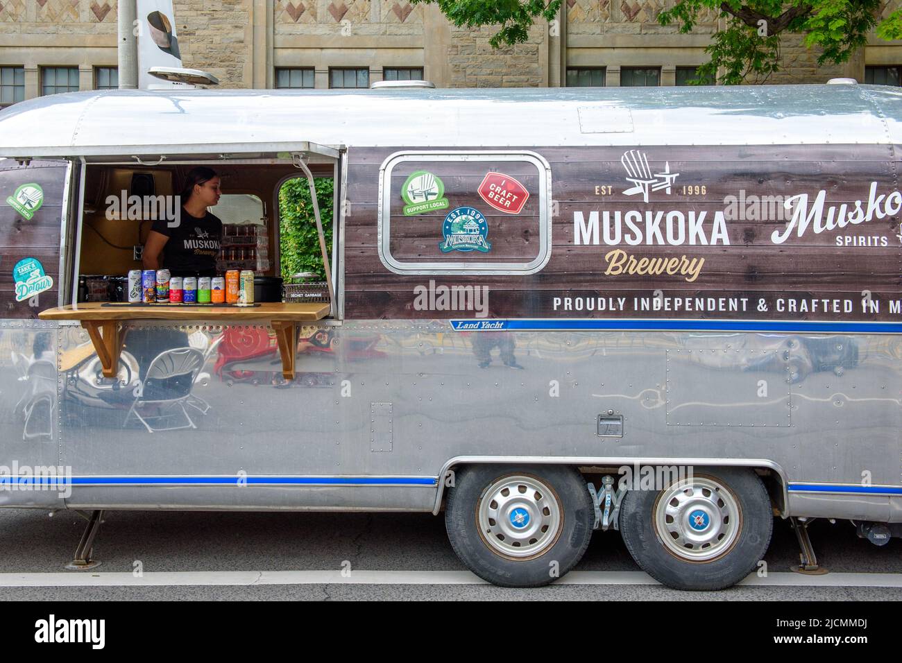 Muskoka Brewery selling alcoholic drinks in a trailer during the Word ...