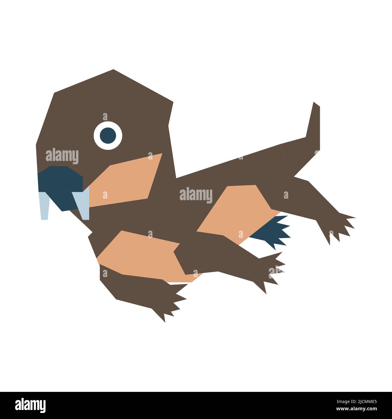 Colorful abstract geometric vector illustration of a prehistoric ...