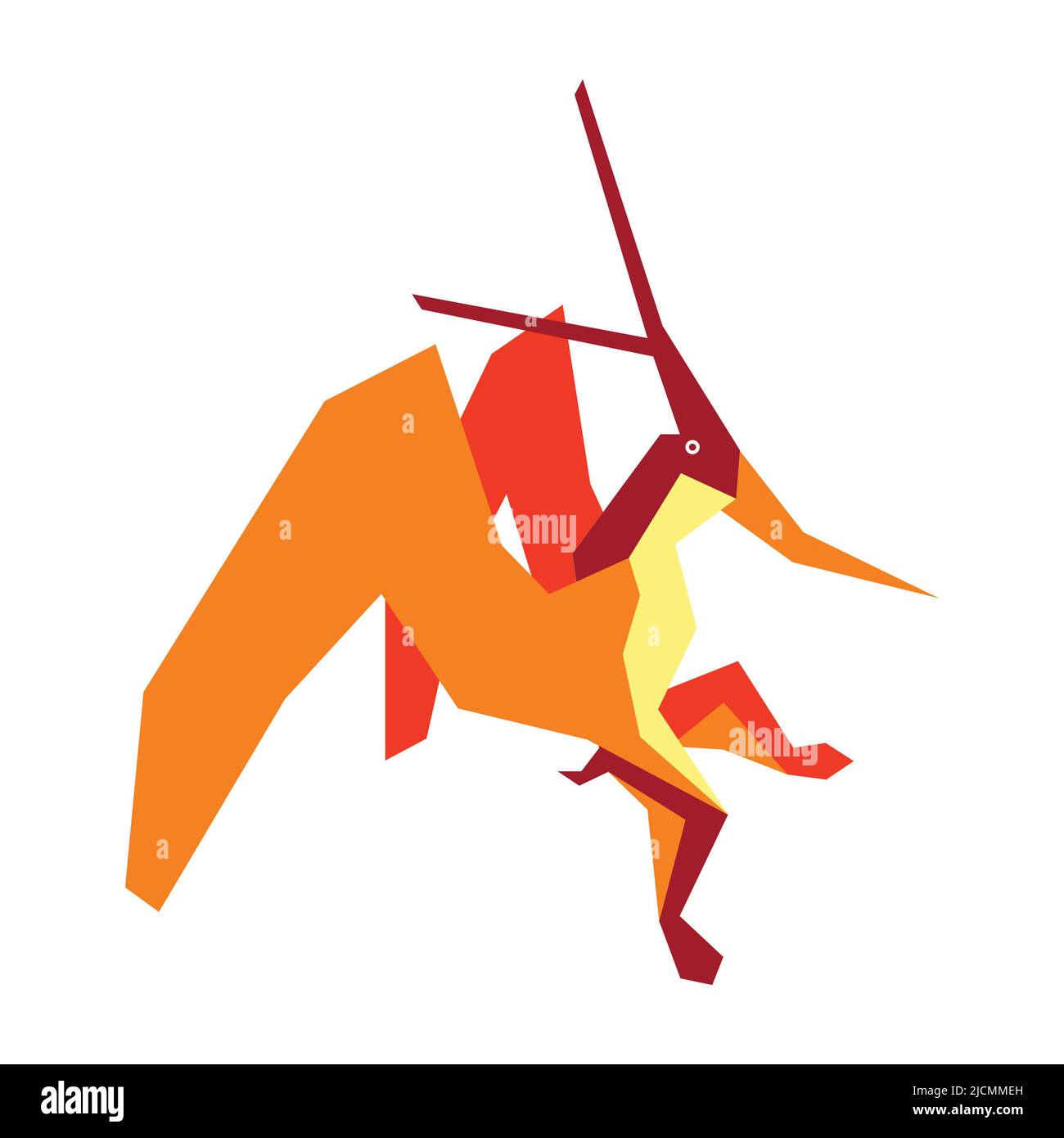 Colorful abstract geometric vector illustration of a prehistoric ...