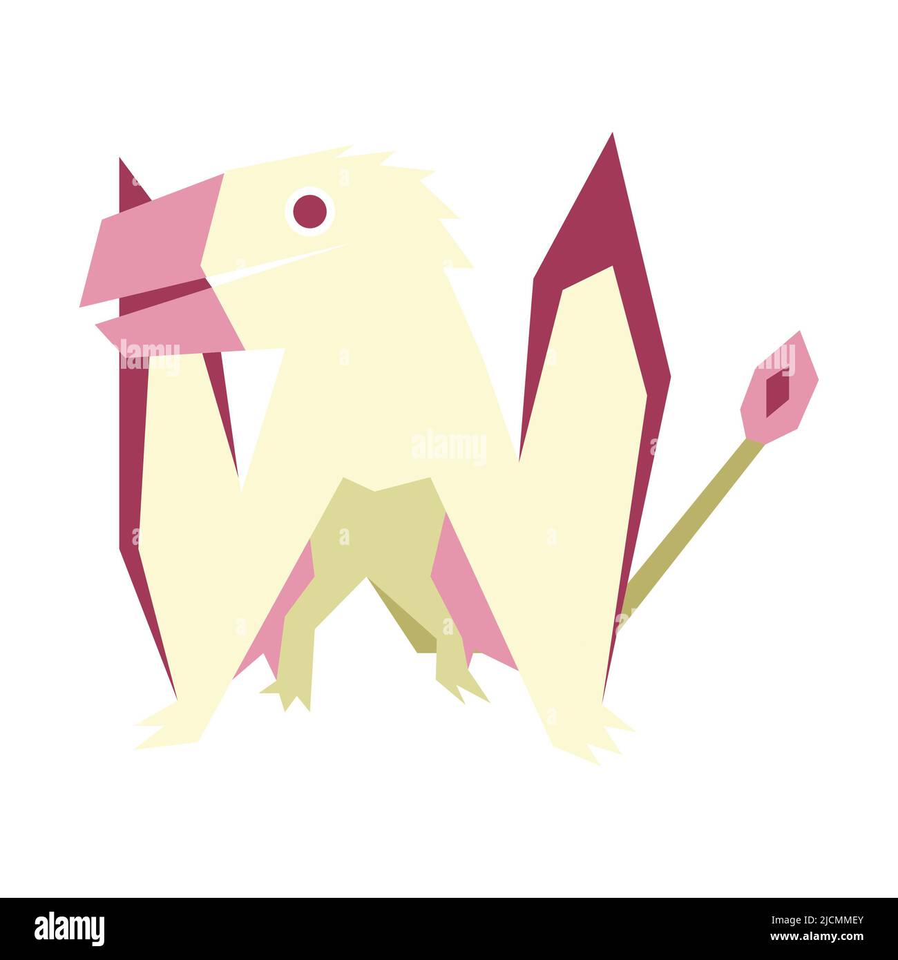 Colorful abstract geometric vector illustration of a prehistoric ...