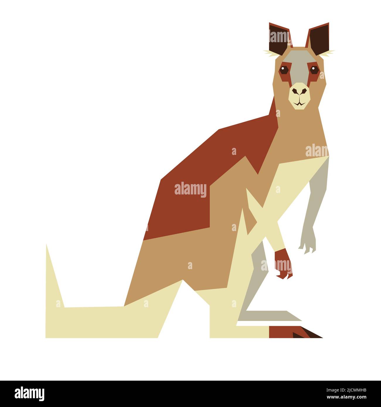 Colorful abstract geometric vector illustration of kangaroo Stock Photo ...
