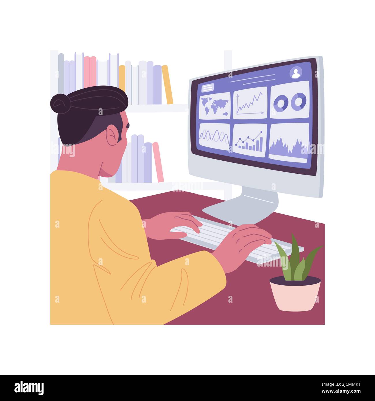 Analyzing data isolated cartoon vector illustrations Stock Vector Image ...