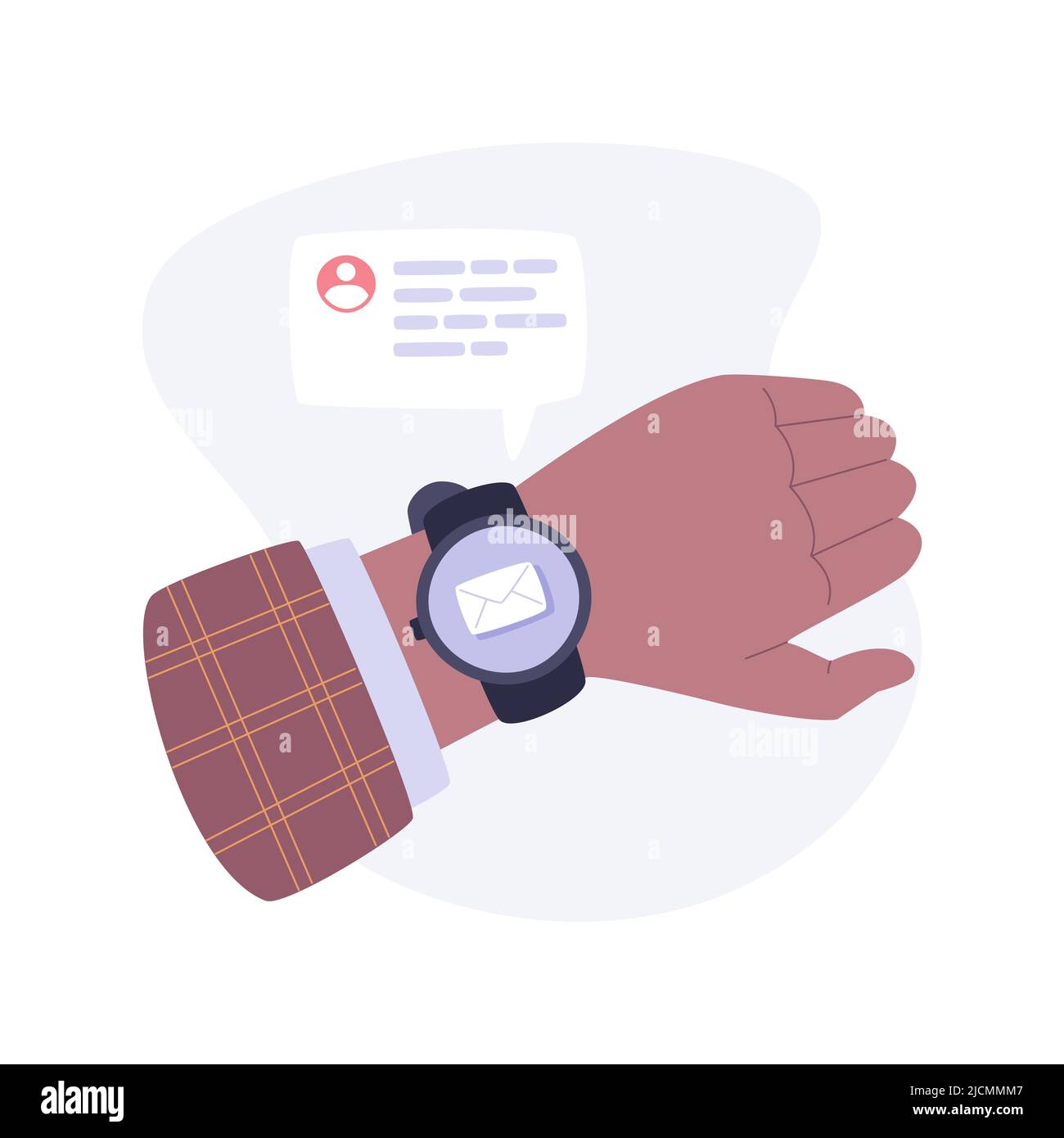 Social media notifications on smartwatch isolated cartoon vector ...