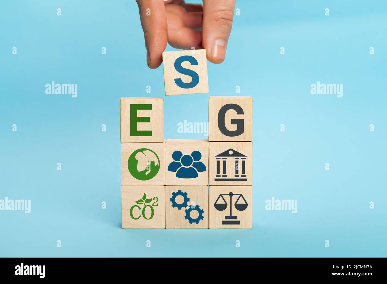 ESG concept of environmental, social and governance. Words ESG on a ...