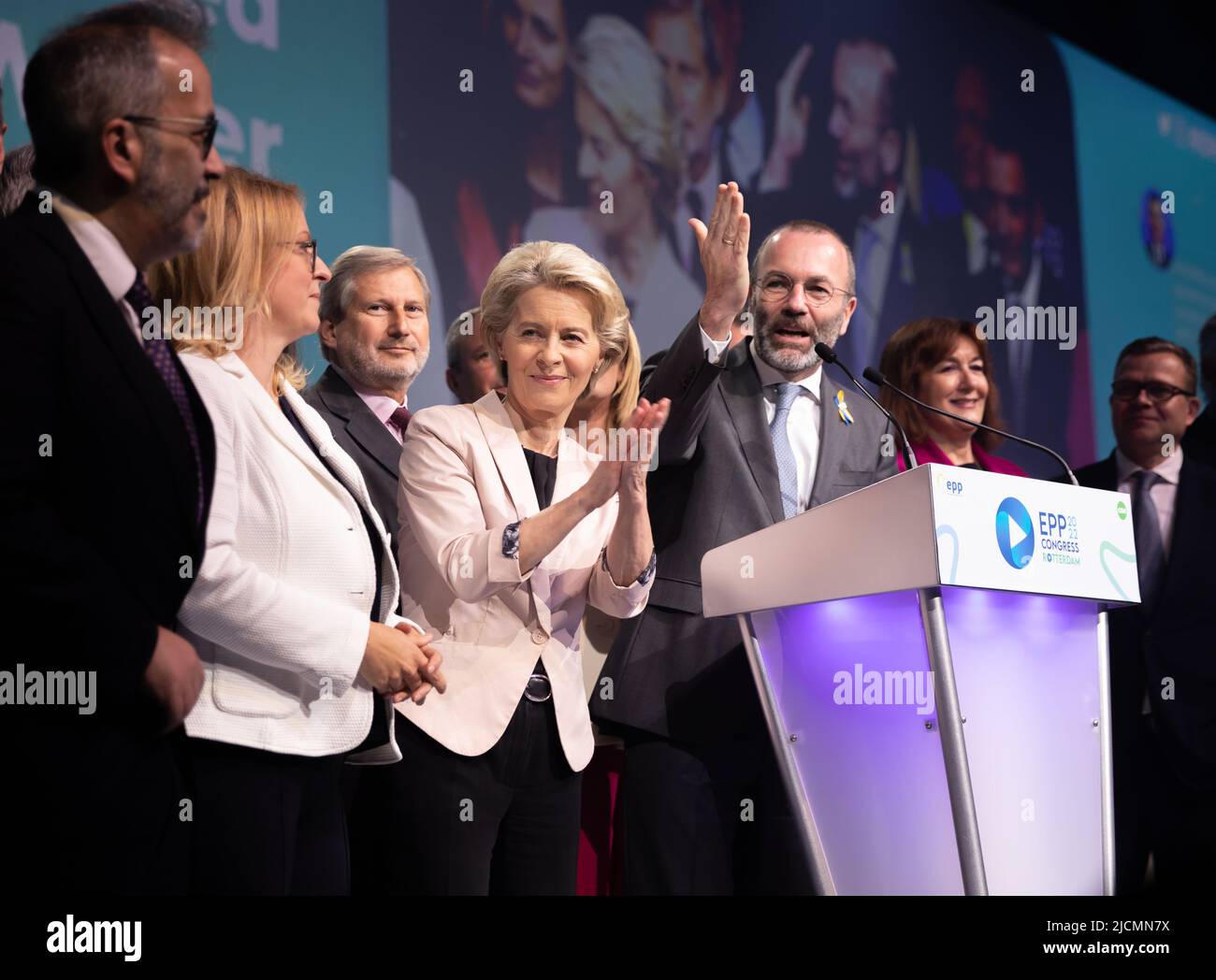 Ursula von der Leyen the head of the European Commission and Manfred ...
