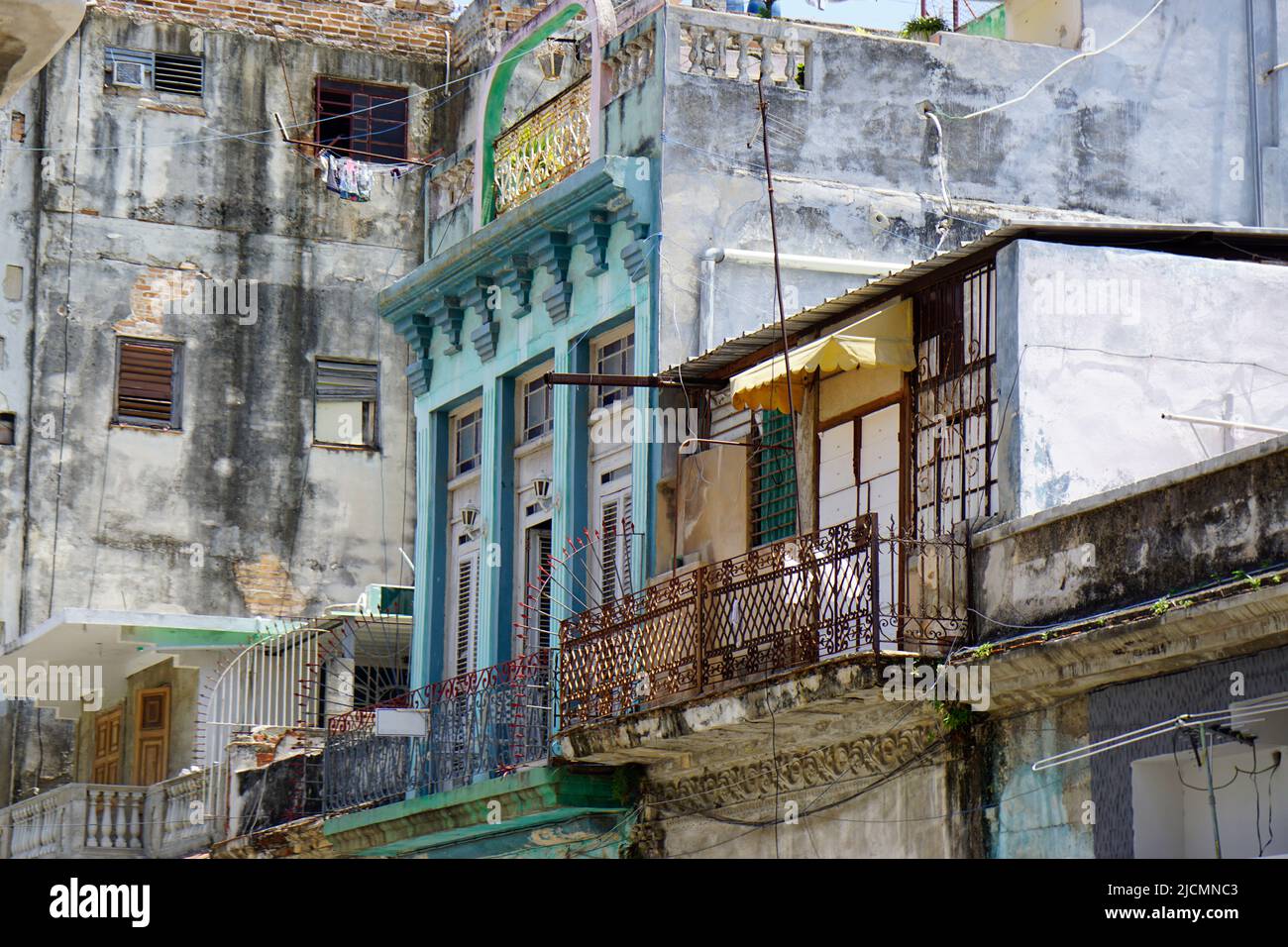 colorful run down houses in havana Stock Photo - Alamy