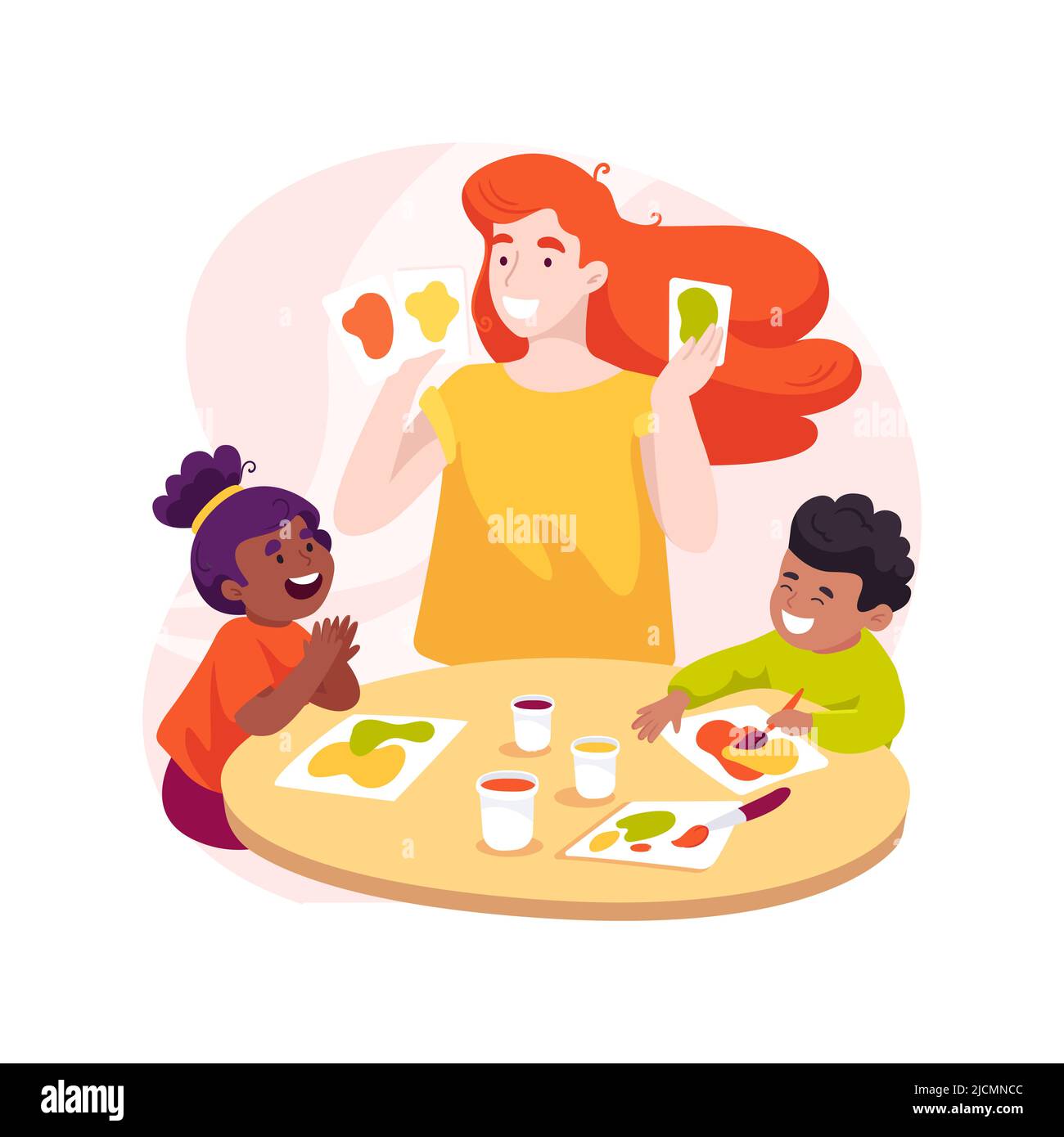 Learn about mixing colors isolated cartoon vector illustration Stock ...