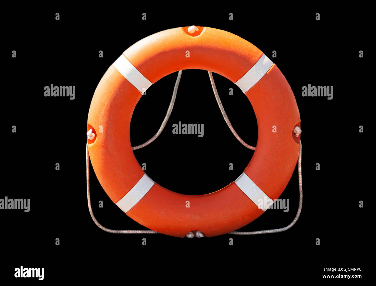 lifebuoy isolated on black background Stock Photo - Alamy