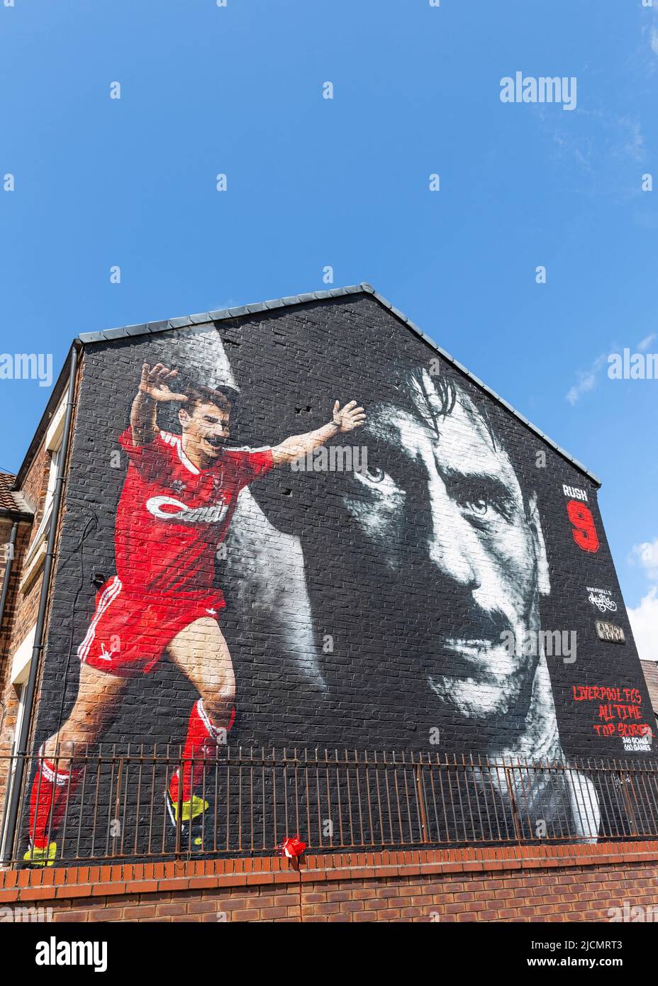 Ian Rush mural, Liverpool FC street art, Anfield, Liverpool, England ...