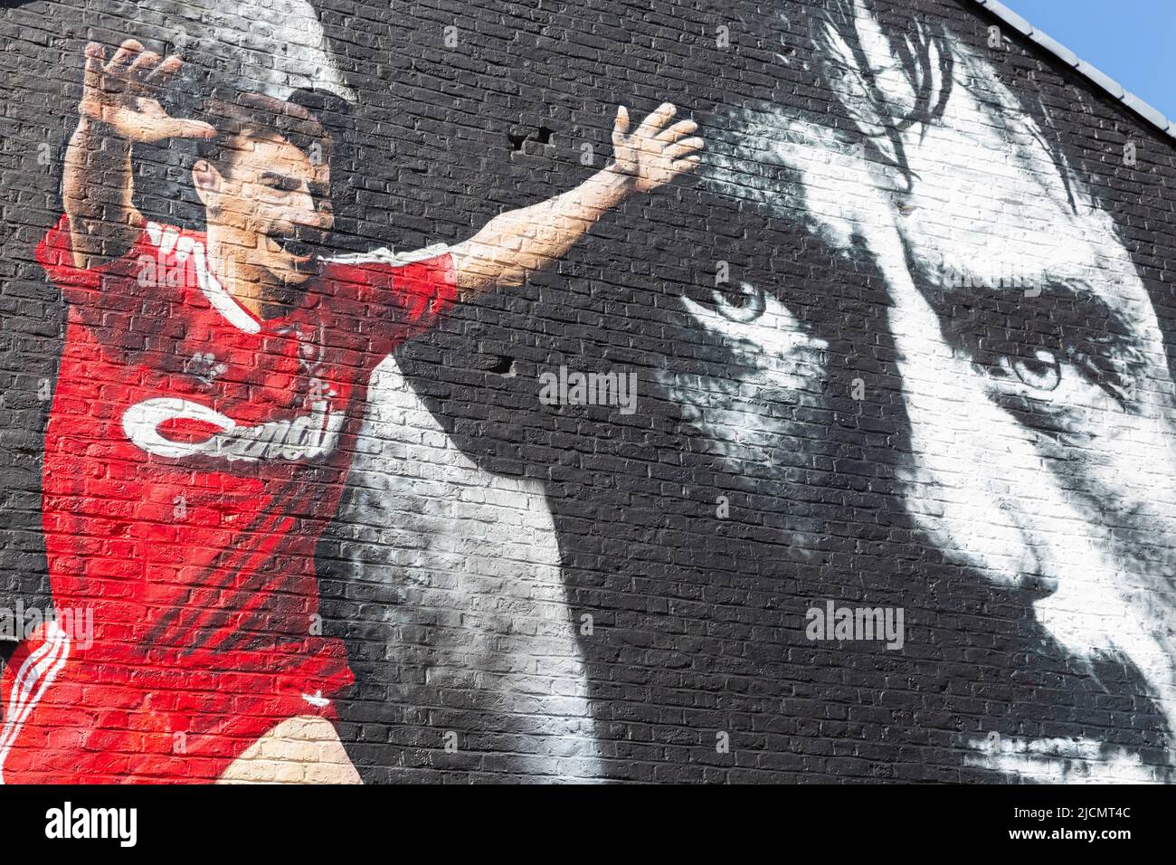 Ian Rush mural, Liverpool FC street art, Anfield, Liverpool, England ...