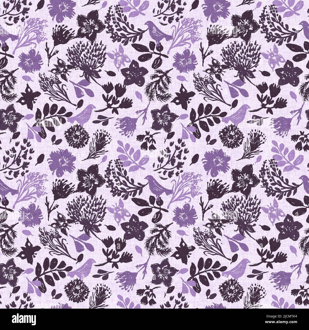 Gender neutral bird in sky seamless raster purple background. Simple ...