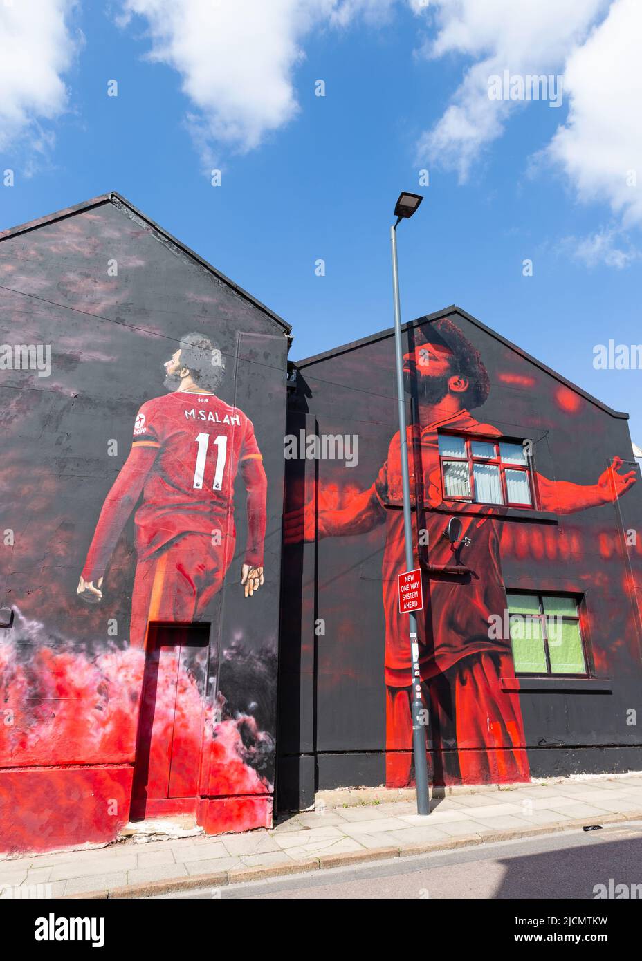 Mo Salah mural, Liverpool street art, Anfield Road, Liverpool, England ...