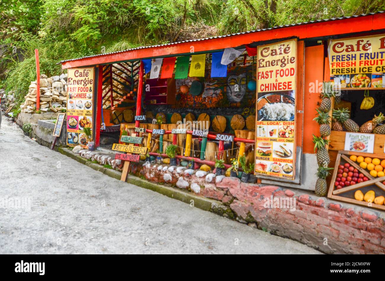 Tibetan cafe in Manali, Himachal Pradesh, India traditional colorful ...