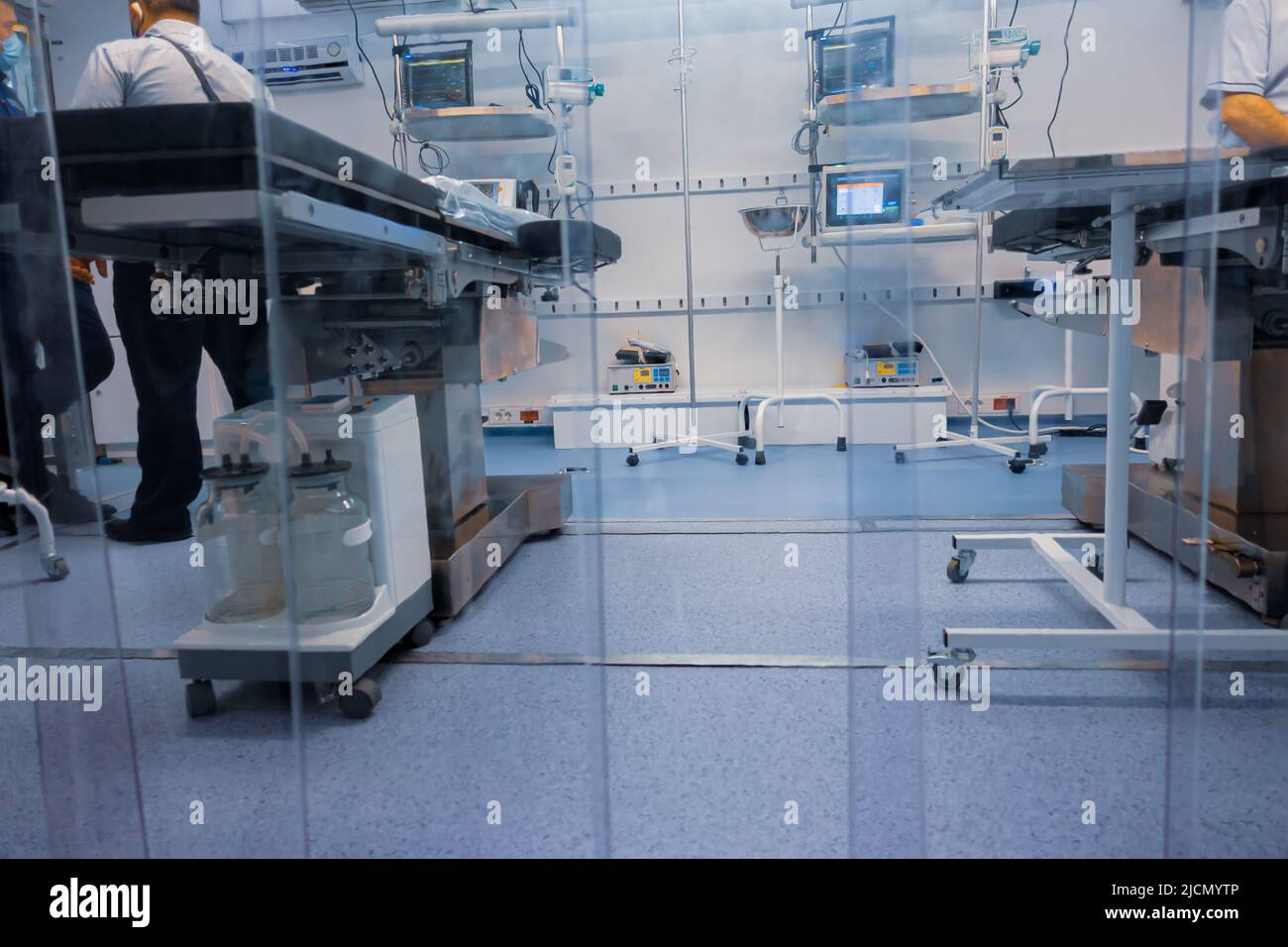 Mobile mobile hospital with sliding module. Interior of a new military ...