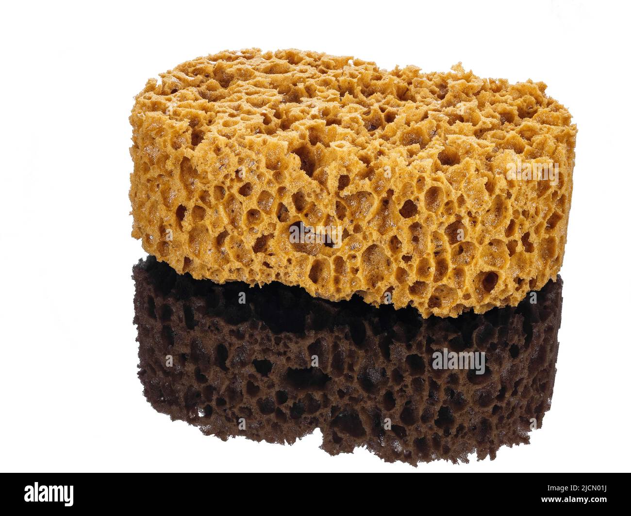 Yellow porous sponge for abstract decor effect isolated on white Stock ...