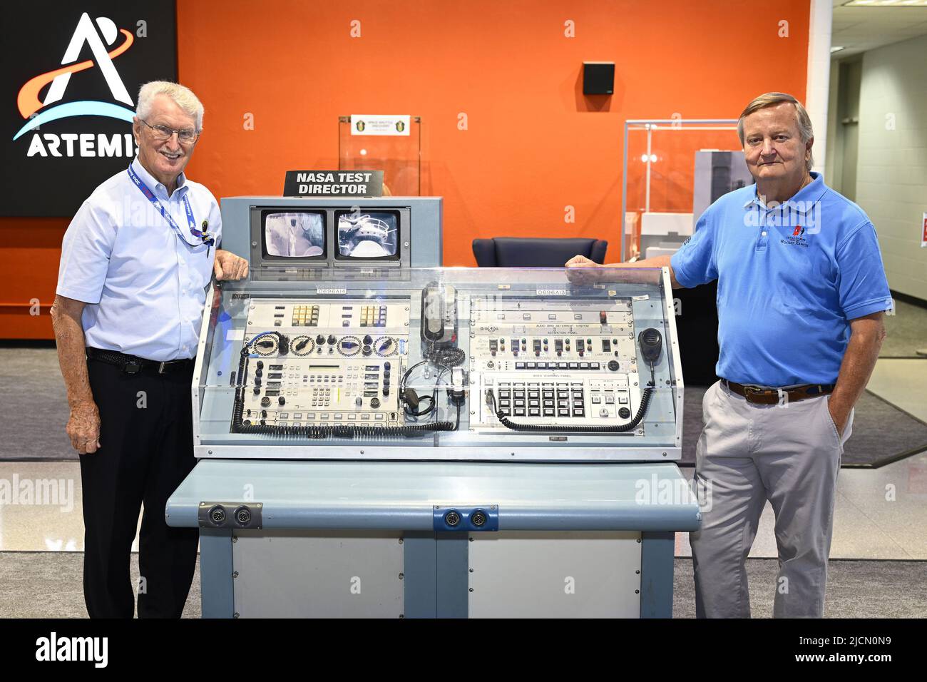 Apollo Launch Controller John Tribe (l) and Shuttle Launch Director ...
