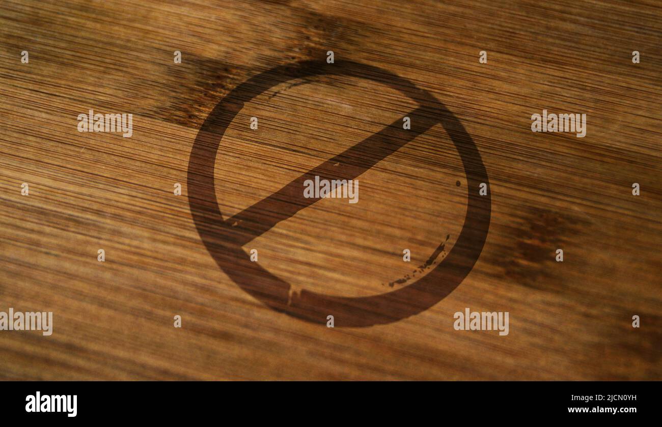 Banned stamp printed on wooden box. Ban, restricted and prohibited ...