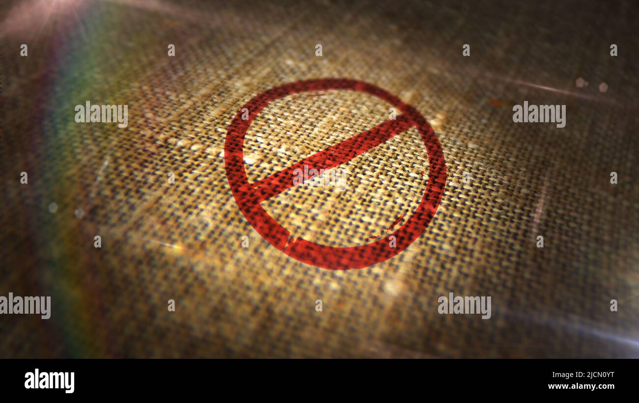 Banned stamp printed on linen sack. Ban, restricted and prohibited ...