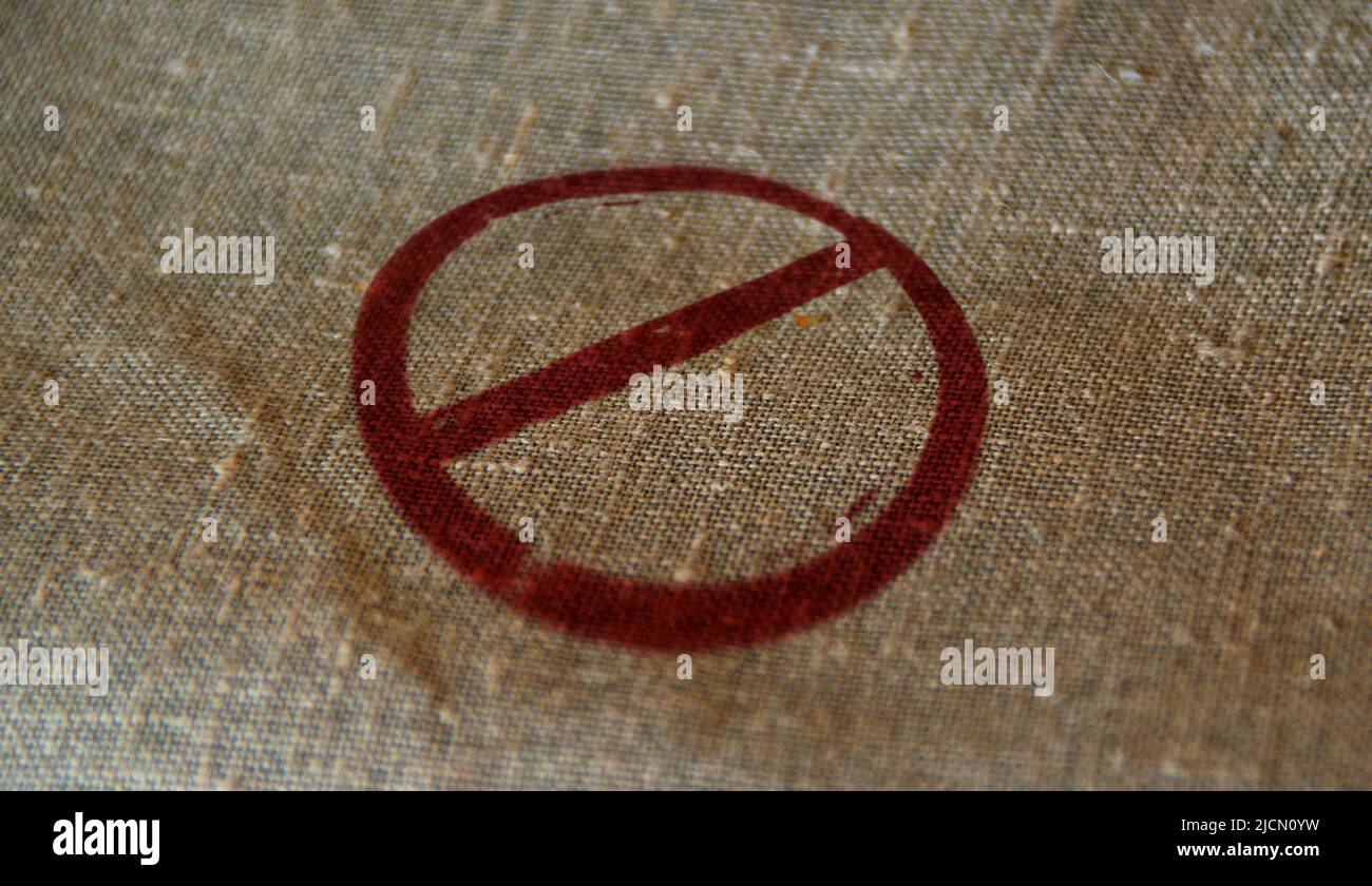 Banned stamp printed on linen sack. Ban, restricted and prohibited ...