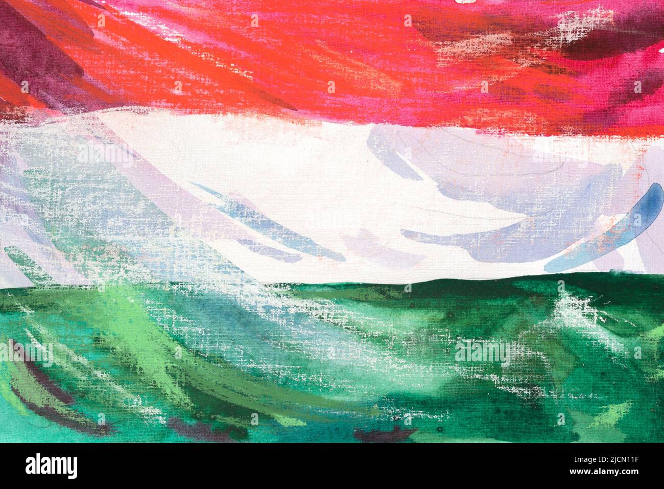 Watercolor illustration of the hungary flag hi-res stock photography ...