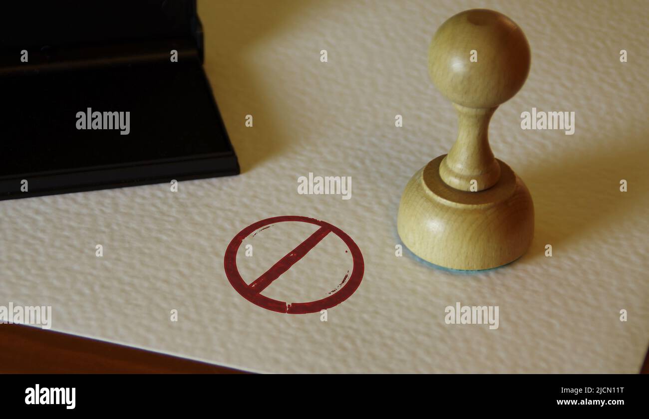 Banned stamp and stamping hand. Ban, restricted and prohibited symbol ...