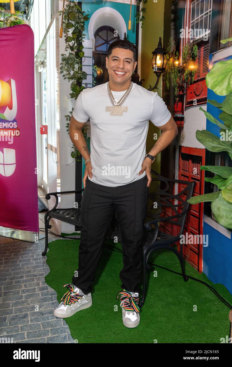 MIAMI, FLORIDA - JUNE 14: Eduin Caz is seen during Premios Juventud ...