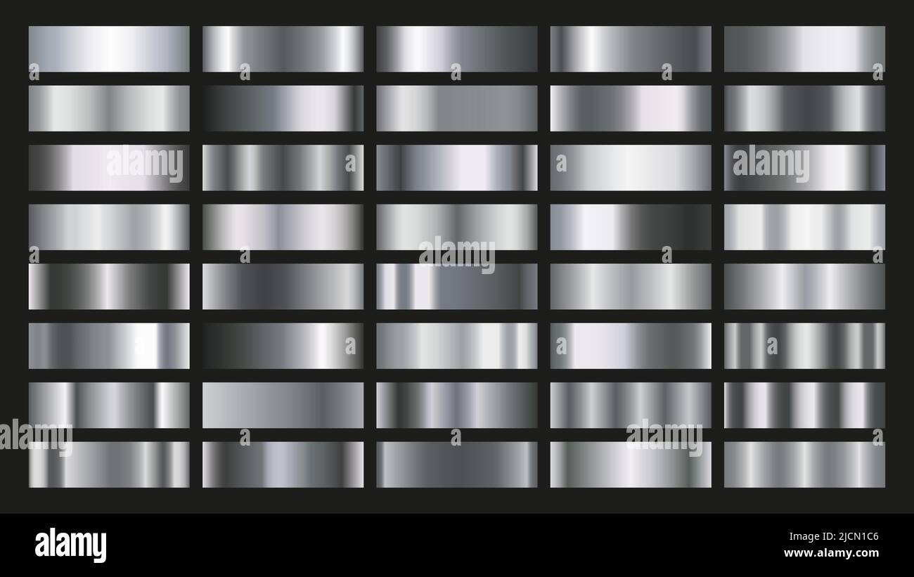 Linear metal gradients. Chrome plate, stainless steel and silver ...