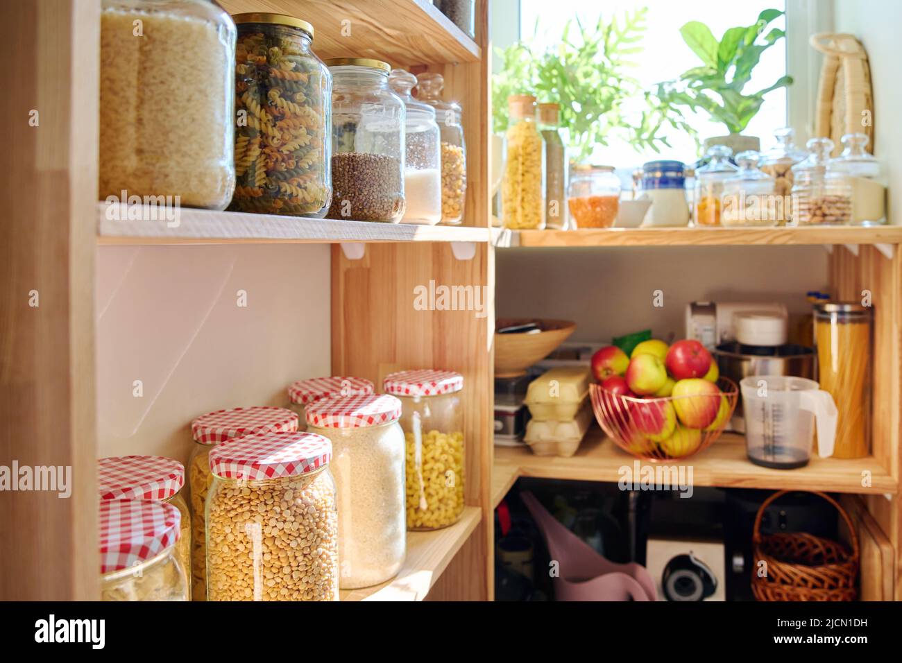 Storage of food in the kitchen in pantry Stock Photo - Alamy