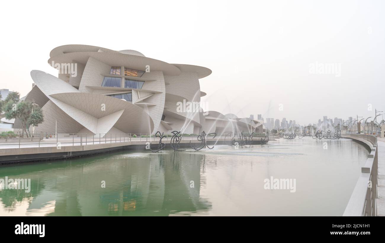 Doha, Qatar- May 05,2022 : National museum of qatar in the doha city ...