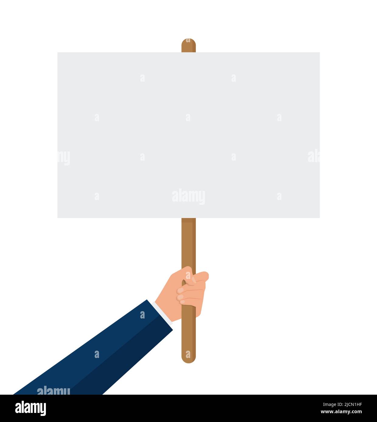 Empty Sign In Hand Hands Holding Blank Protest Poster Cartoon Vector