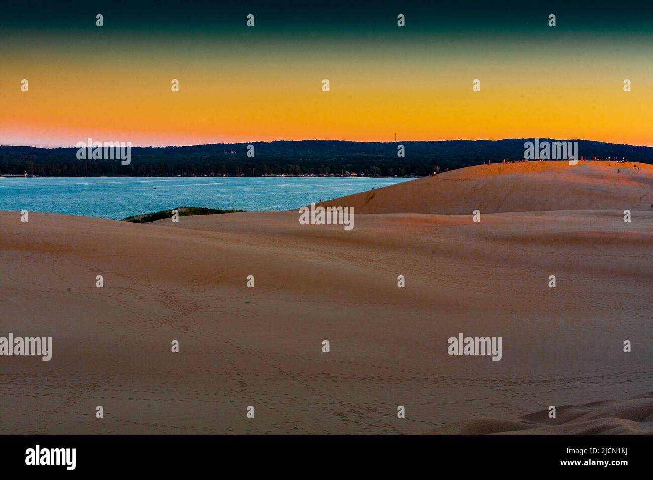 Sunset at Silver Lake Sand Dunes, Michigan Stock Photo - Alamy