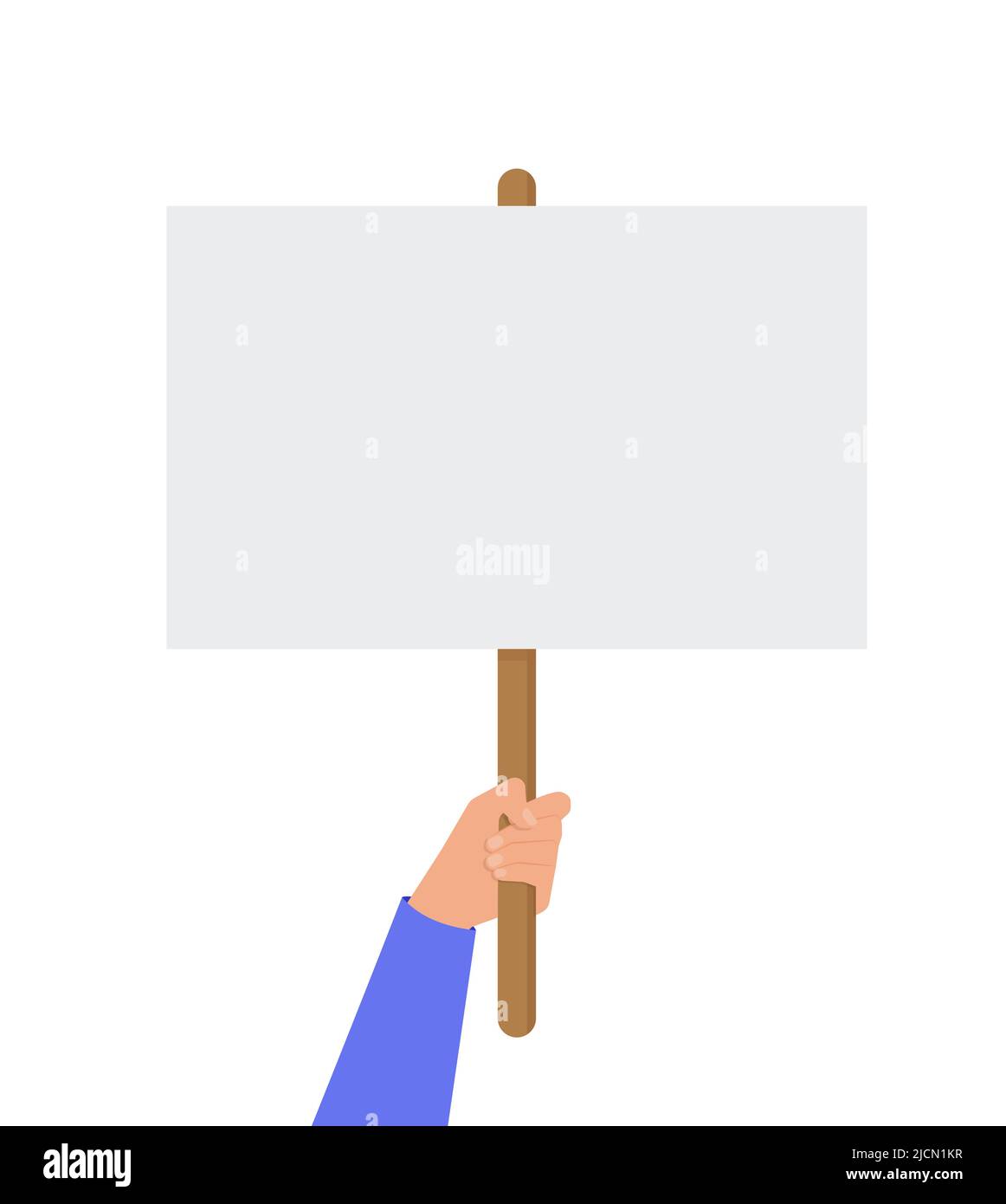 Empty Sign In Hand Hands Holding Blank Protest Poster Cartoon Vector