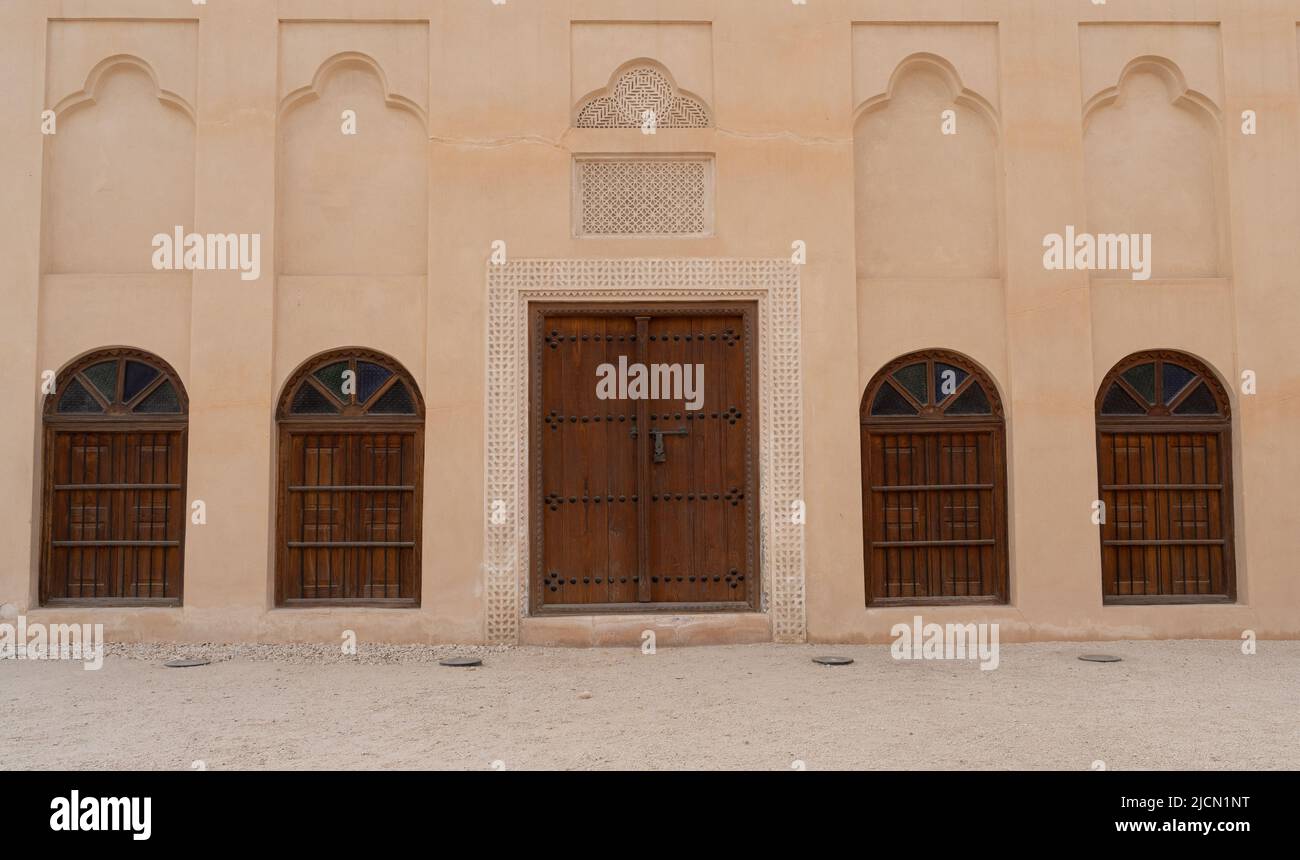 doha, qatar- June 06,2022 :traditional qatari house exterior at the ...