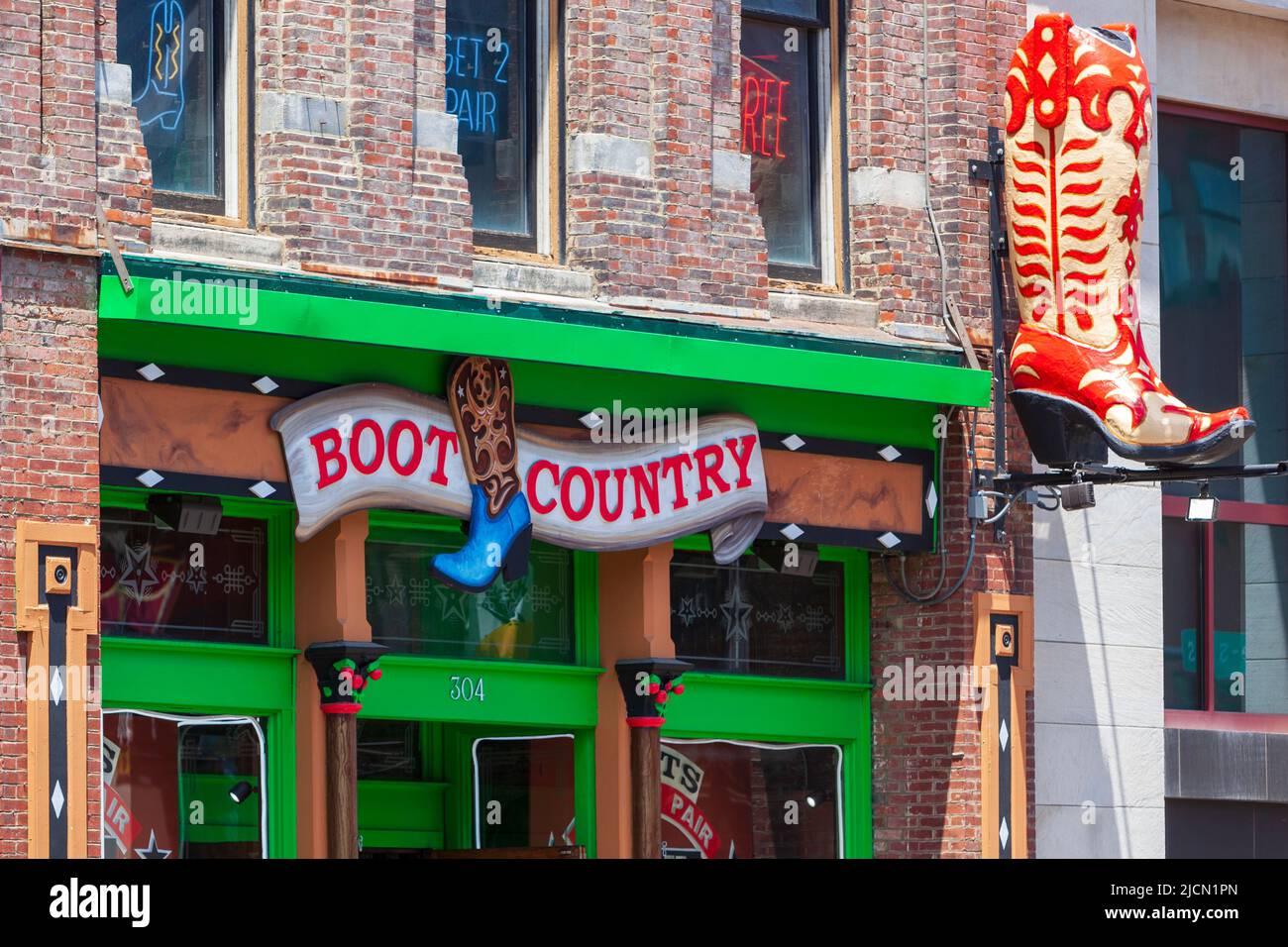 Boot Country sign on Broadway in Nashville, Tennessee on May 30th, 2022 ...