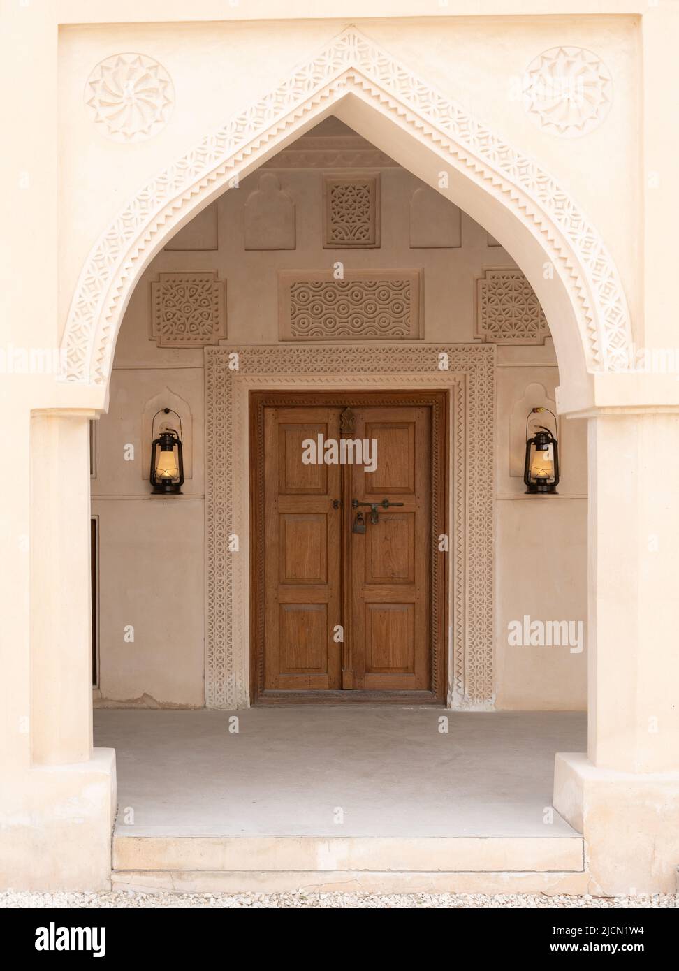 doha, qatar- June 06,2022 :traditional qatari house exterior at the ...