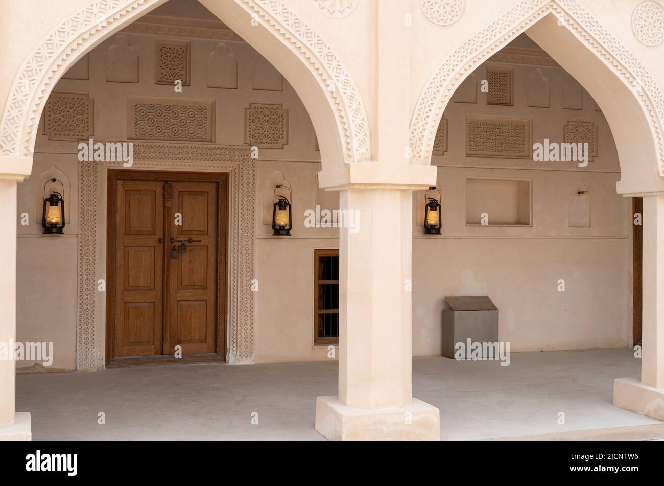 doha, qatar- June 06,2022 :traditional qatari house exterior at the ...