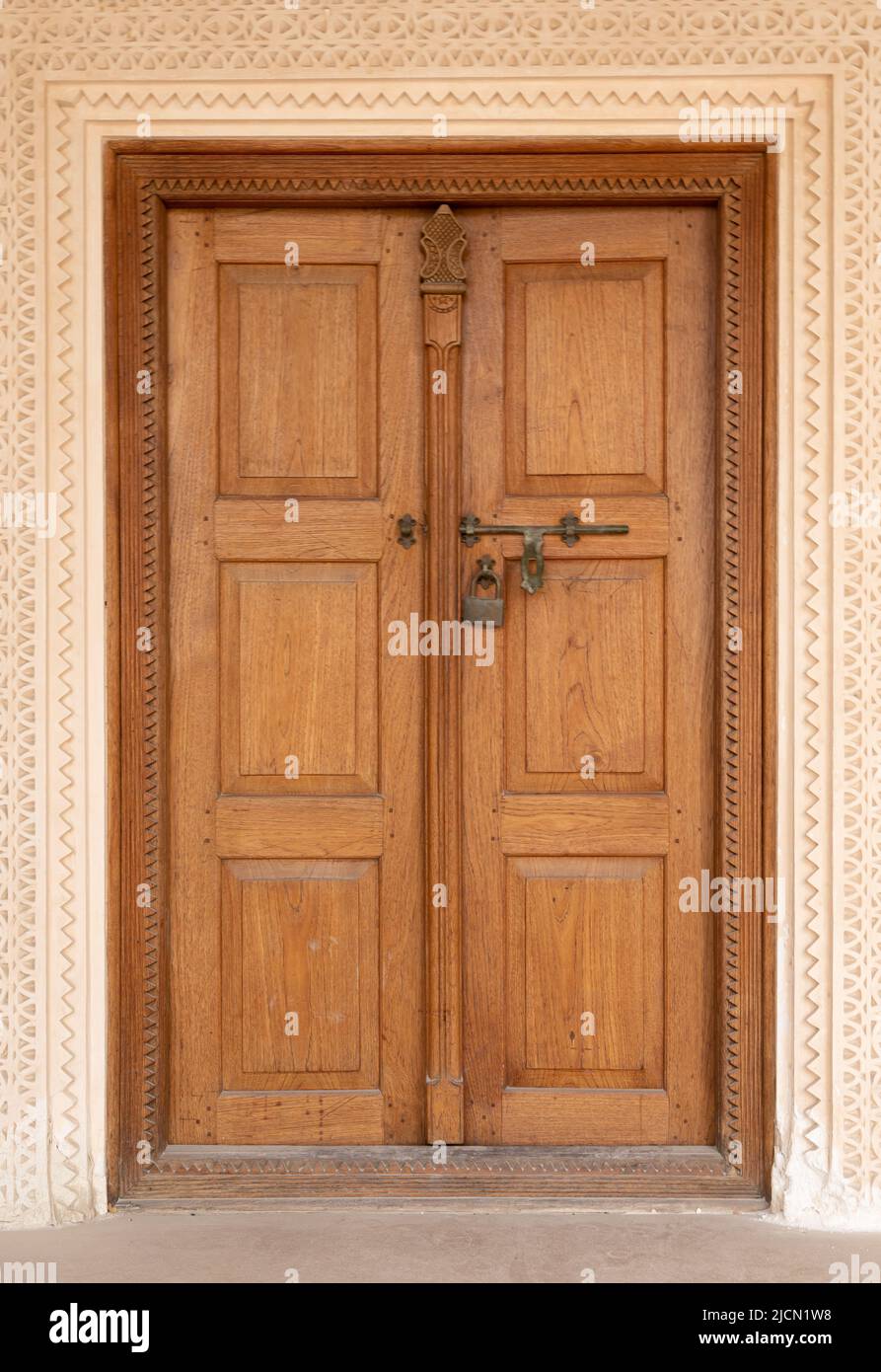doha, qatar- June 06,2022 :traditional qatari house exterior at the ...