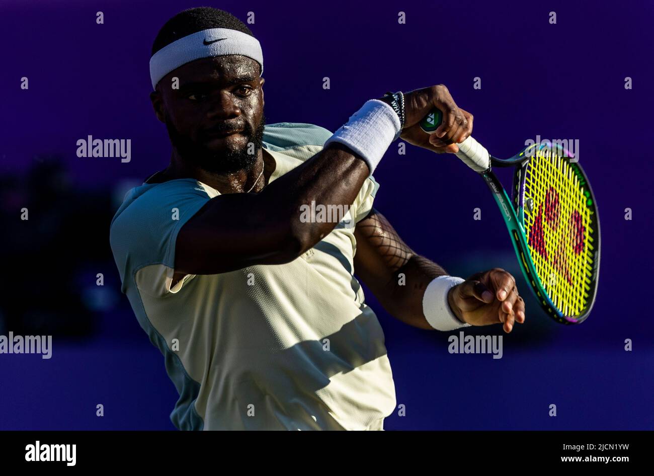 Frances Tiafoe in action on day two of the cinch Championships at The ...
