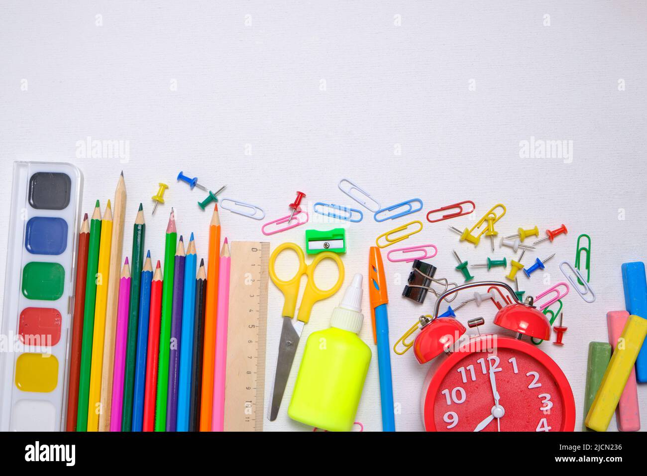 School supplies and stationery, preparation for school year Stock Photo ...