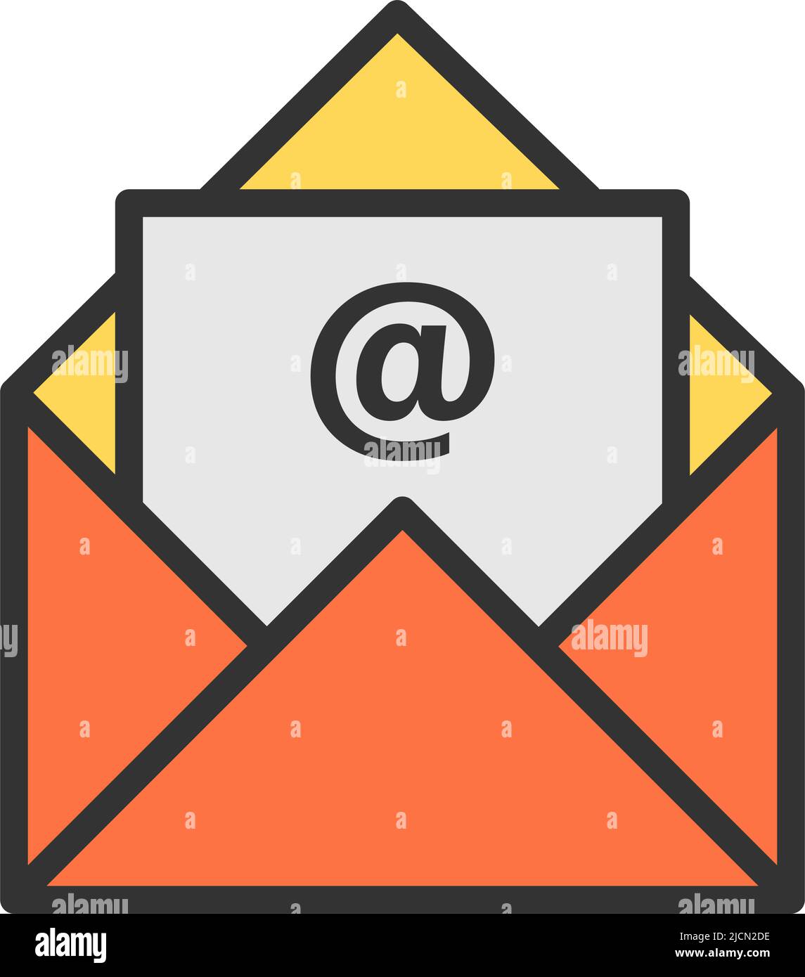 Email address letter in opened envelop vector icon Stock Vector Image ...