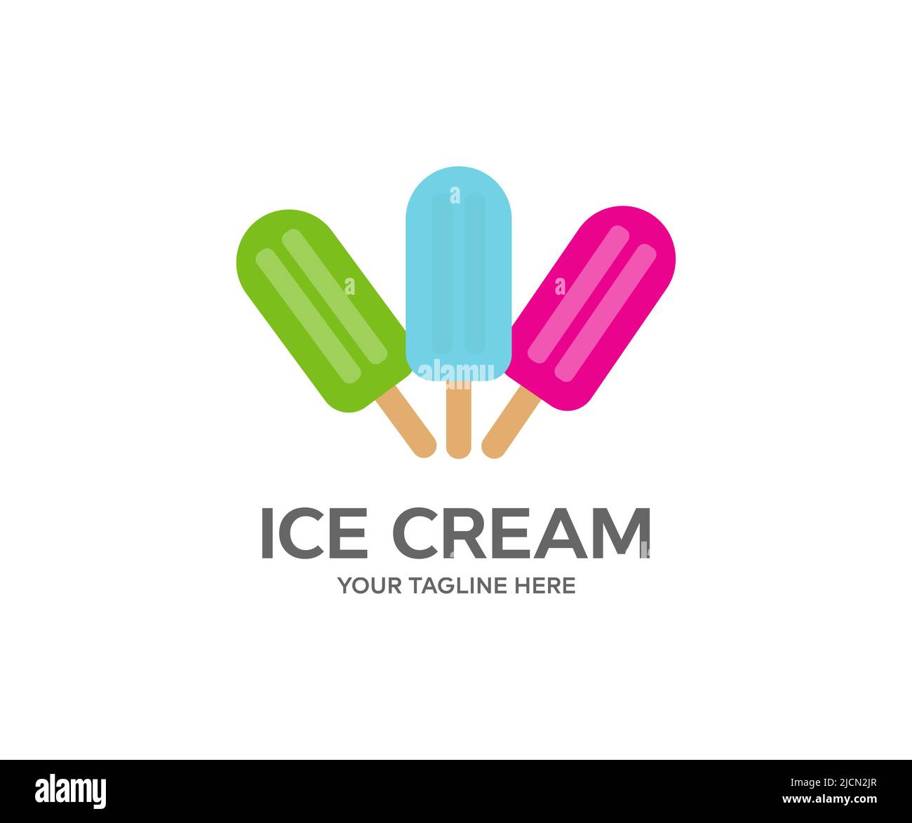 Collection of 3 vector ice-cream logo design. Tasty ice cream dessert ...