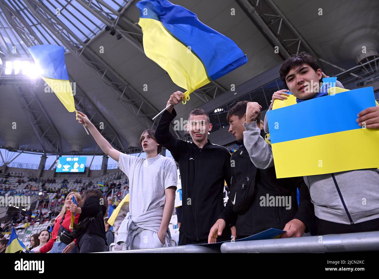 Ukraine fans in the stands during the UEFA Nations League match at the ...