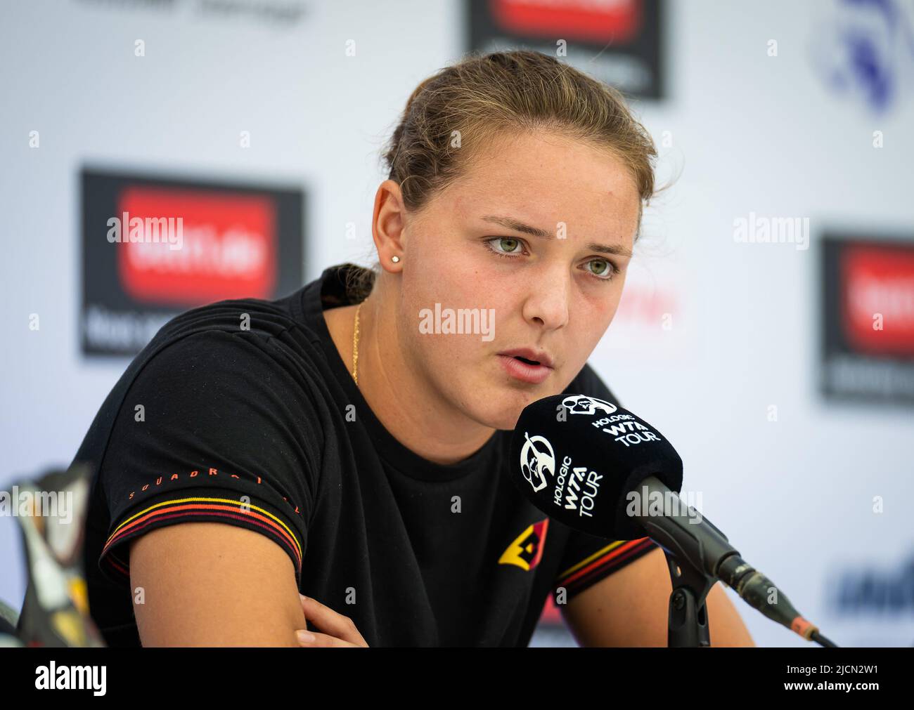 Jule Niemeier of Germany during a kids press conference at the 2022 ...