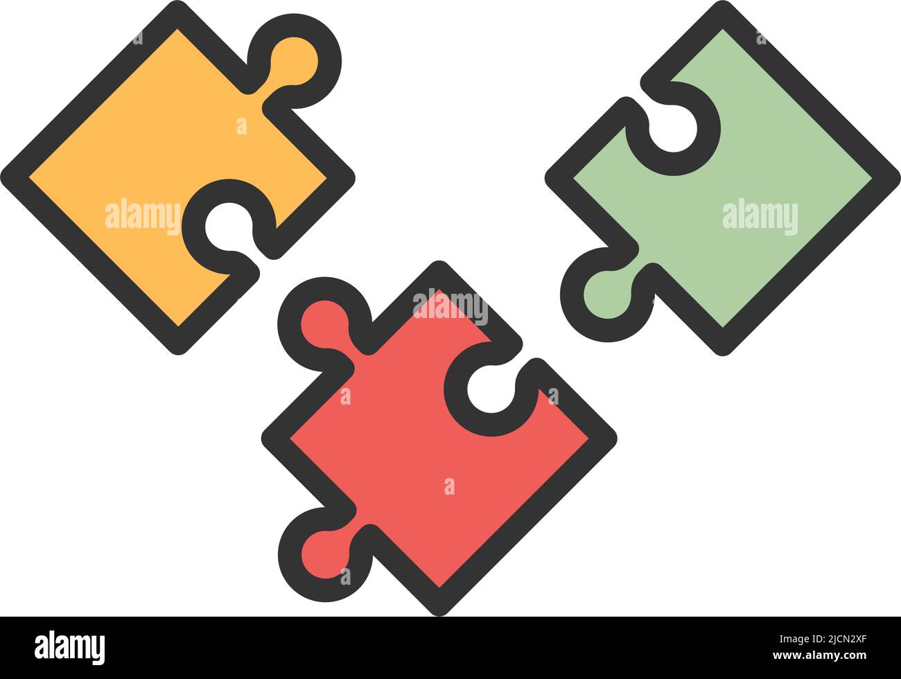 Puzzle pieces icon solution, strategy, game flat vector Stock Vector ...