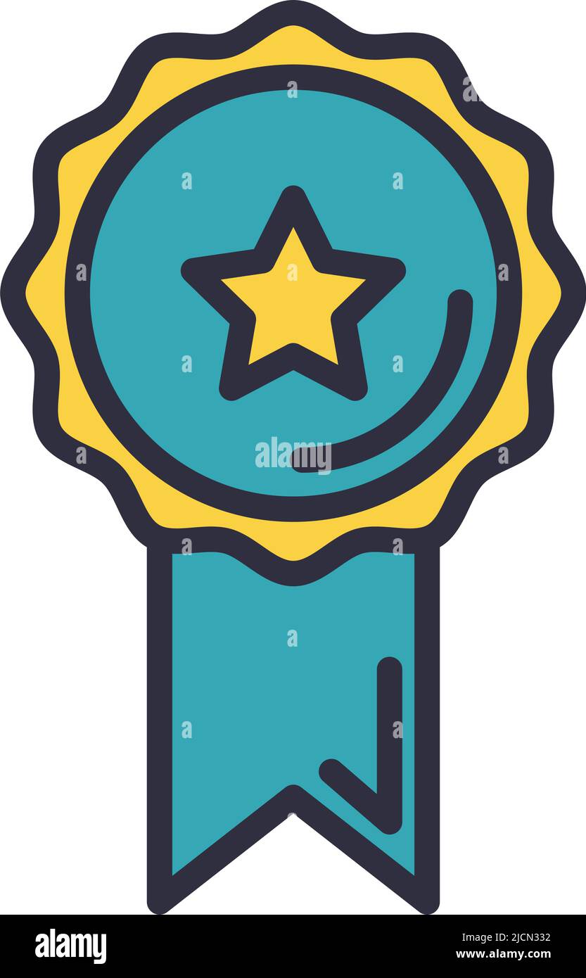 Medallion icon successful management reward vector. Award sticker Stock ...