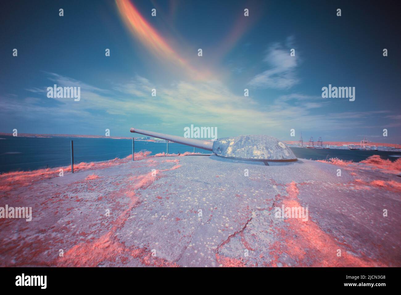 King Oscar II's fort in infrared with red/blue channel swap Stock Photo ...